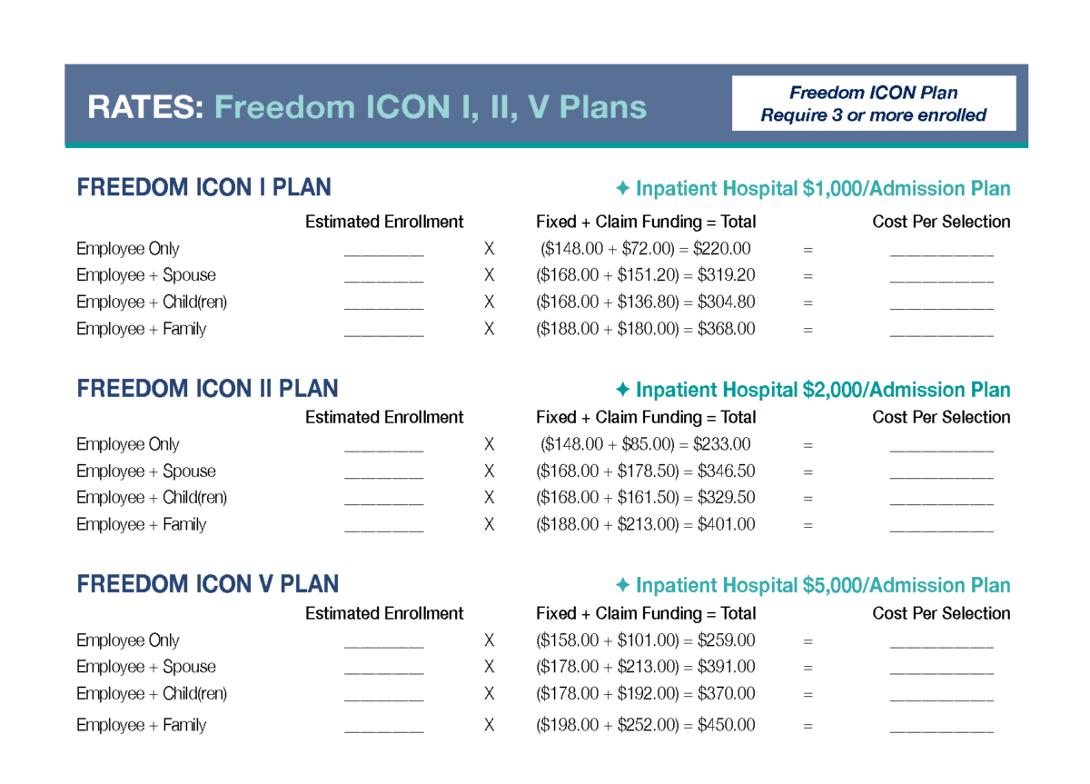 Freedom ICON I II V Rates | SBA Core Health